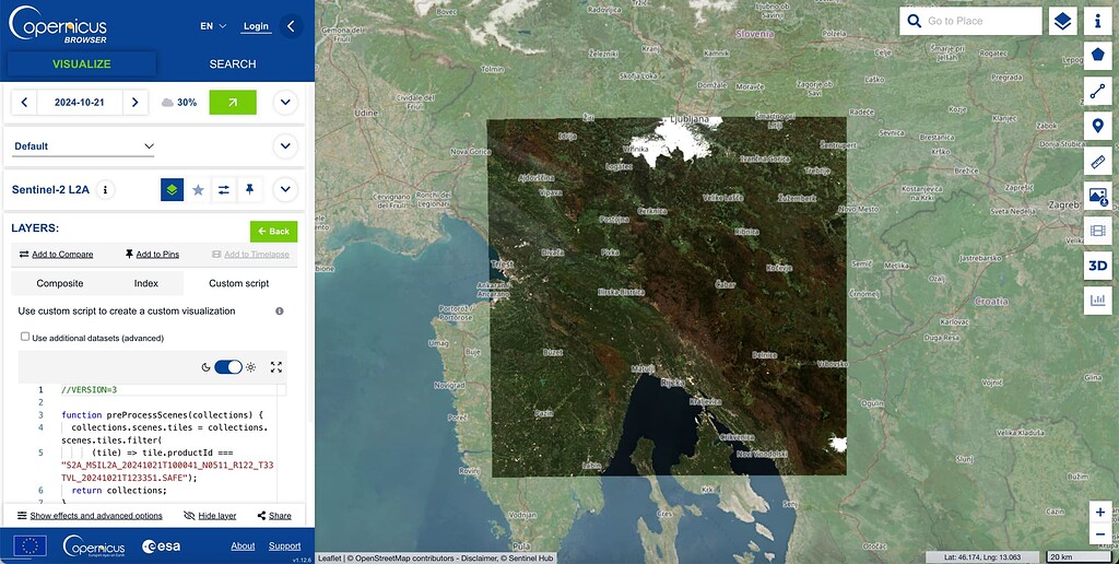 How to filter by individual scene? - Copernicus Browser - Copernicus ...